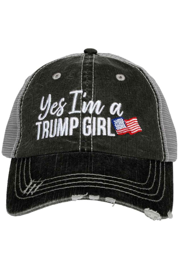 Yes I'm A Trump Girl Wholesale Women's Trucker Hat | Katydid Wholesale
