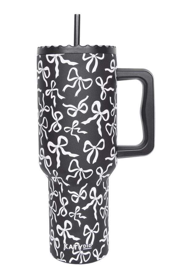 Black/White Bow Wholesale Tumbler Cup | Wholesale Drinkware | Katydid