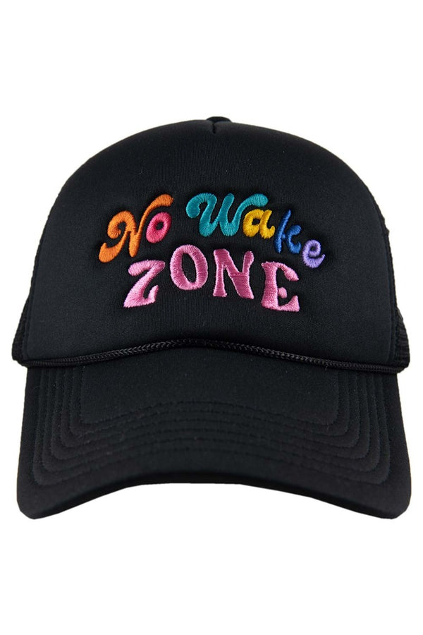 No Wake Zone Foam Embroidered Hats