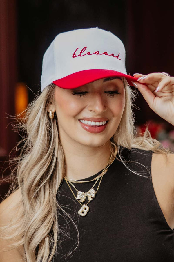 Blessed (Cursive) Wholesale Two-Toned Vintage Hat | Katydid Wholesale