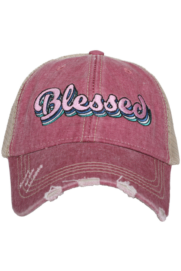 Blessed Wholesale Trucker Hats with Layered Font