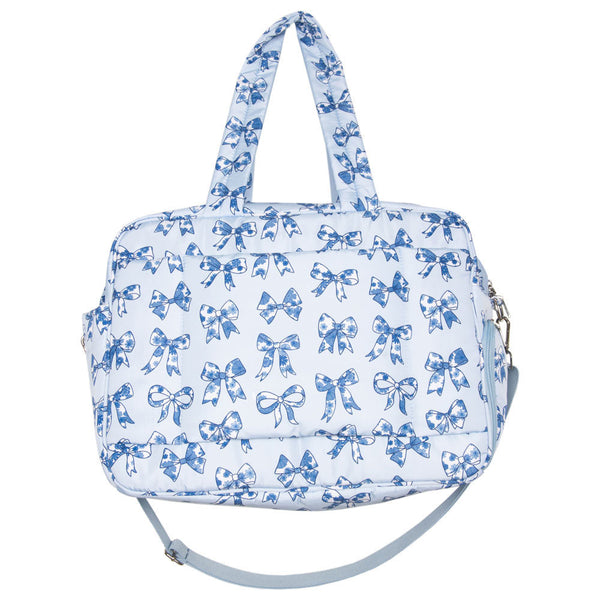 Light Blue Toile Coquette Bows Wholesale Classic Weekender