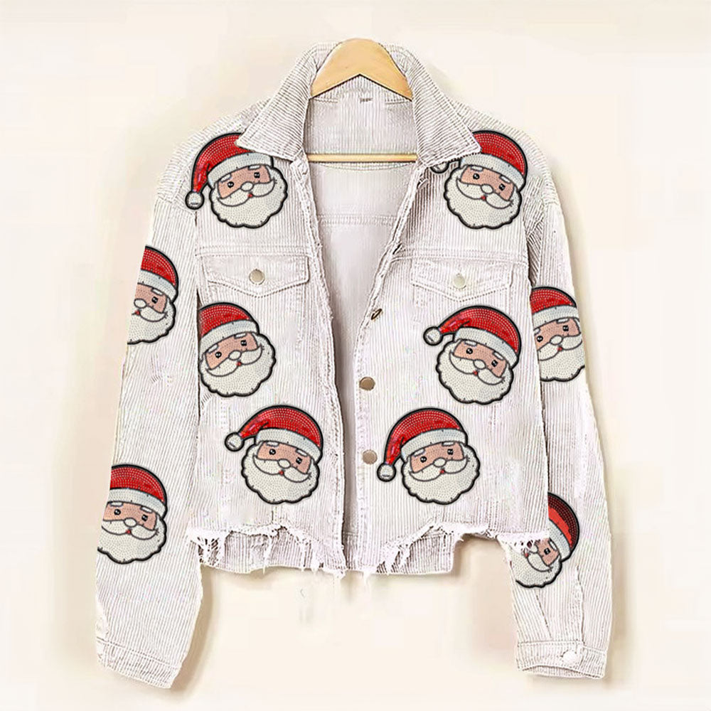Sequin SANTA Wholesale Cropped CORDUROY Shacket
